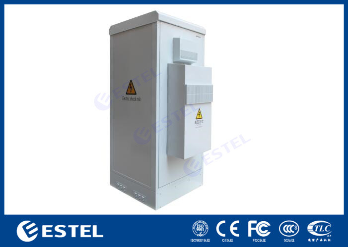 ตู้โทรคมนาคมกลางแจ้งติดพื้น พร้อมราก 20U 19 นิ้ว 2 ชั้นของรากแบตเตอรี่